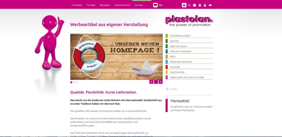 Plastolan: Neue Webpräsenz - Werbeartikel Nachrichten